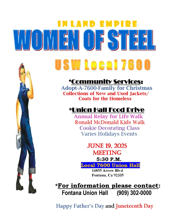 June Meetings Women of Steel and Civil and Human Rights | Local 7600